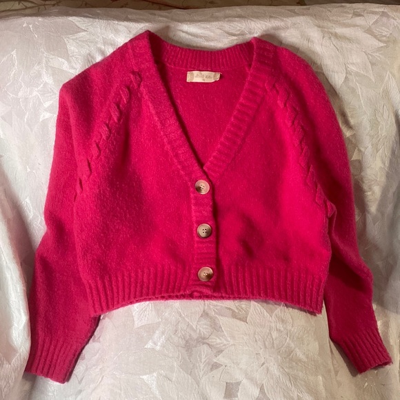 Altar'd State | Sweaters | Euc Altard State Hot Pink Button Front ...